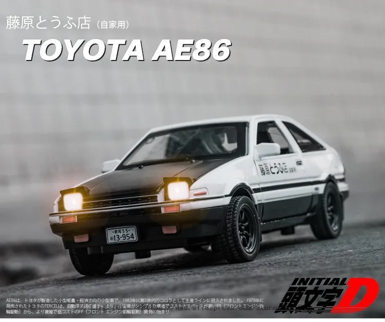 1/32 Toyota AE86 Trueno Modell Fujiwara Initial-D Mit Beleuchtung