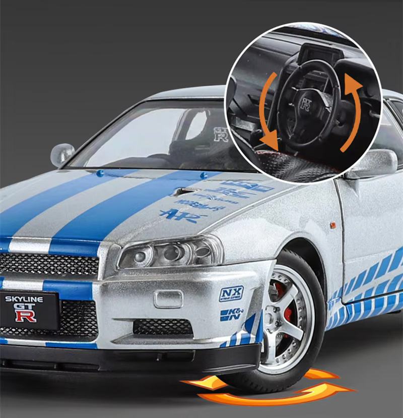1/24 Nissan Skyline F&F Bryan R34 GT-R Mit Beleuchtung
