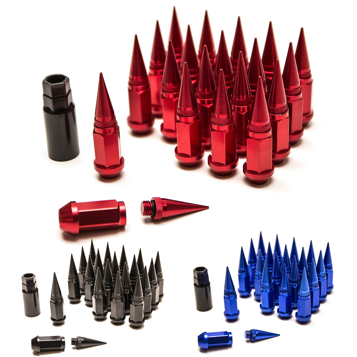 Spiked Wheel Lug Nuts 12x1.5 - Forged Aluminium 20pcs